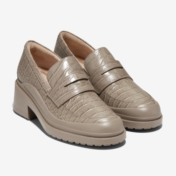 Cole Haan | Shoes | New Cole Haan Westerly Croc Embossed Leather Loafer ...